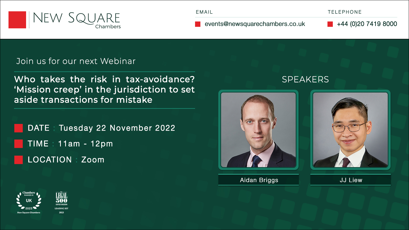 Webinar: Who takes the risk in tax-avoidance? | New Square Chambers
